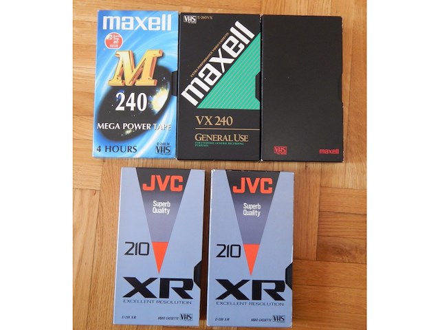 VHS Maxell-JVC video kasete 5 komada