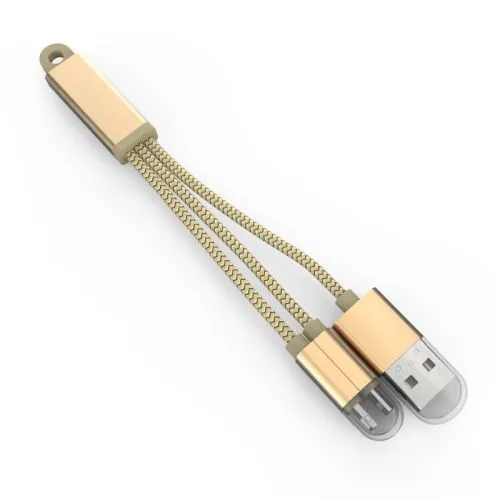 USB Data kabl LDNIO LC89 sa priveskom za iPhone lightning/micro USB zlatni