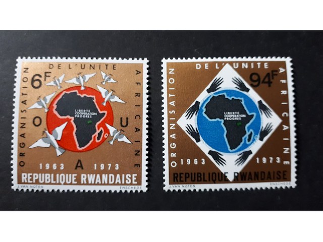Ruanda 1973. - 10 god OAU Afrička Unija** Kompl. ser.