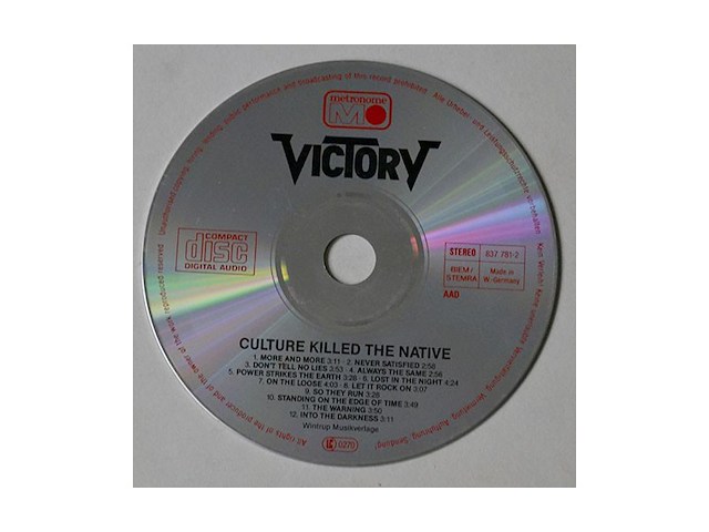 Victory - Culture Killed The Native (samo CD)