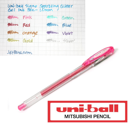 Uni-ball Signo Sparkling Glitter UM-120SP Gel Pen 1.0 Pink