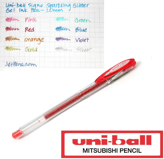 Uni-ball Signo Sparkling Glitter UM-120SP Gel Pen 1.0 Red