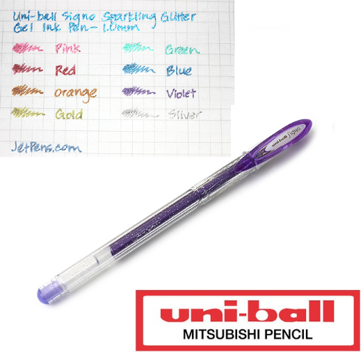 Uni-ball Signo Sparkling Glitter UM-120SP Gel Pen 1.0 Violet