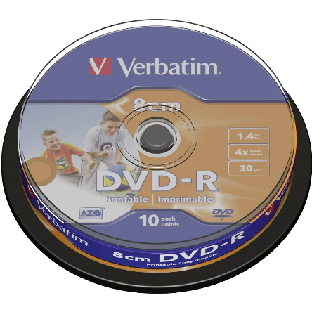 Verbatim DVD-R 1.4/30 4x AZO Printable 43573