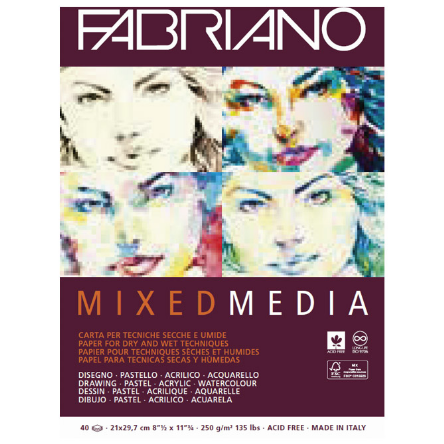 Fabriano Blok Mixed media 21×29.7/40L 250g 19100381