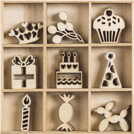 HEYDA deco Woodbox 18521-036 Happy birthday