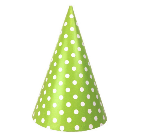 PARTY accesories hats dots 01219 green