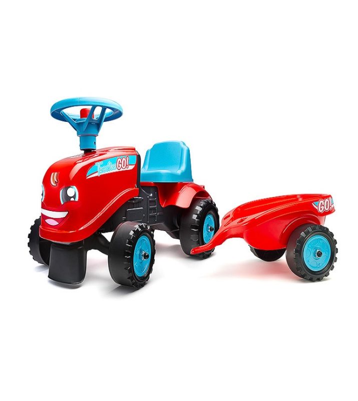 Traktor guralica s prikolicom crveni (1-3 godine)