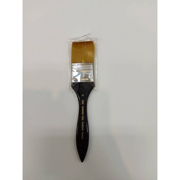Rubens Varnishing Brush Golden Tacklon hair Black Handle 1 1/2