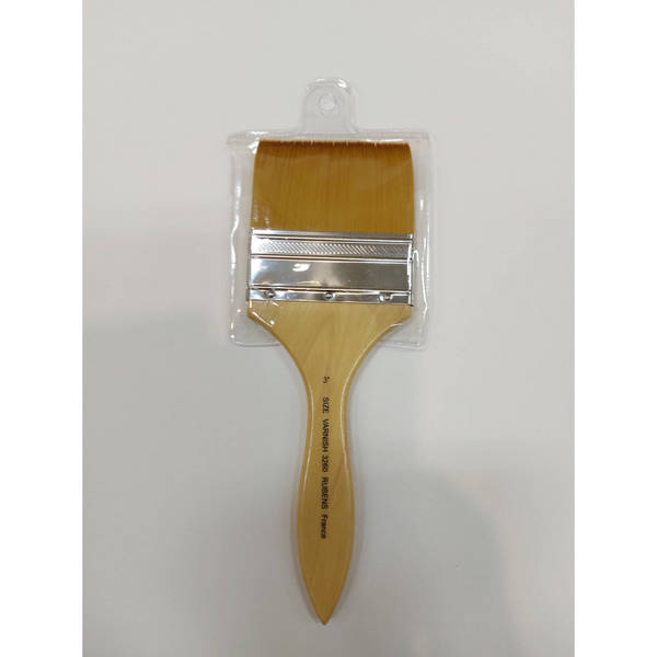 Rubens Varnishing Brush Golden Tacklon hair varnished Handle 3