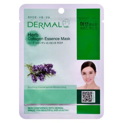 Korejska sheet maska za umirivanje kože lica DERMAL Herb Collagen Essence 23g