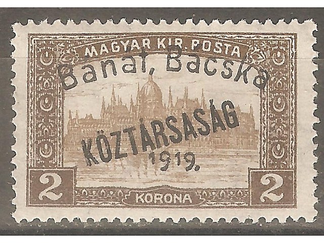 1919 - Banat i Bacska pretisak 2 kr MH