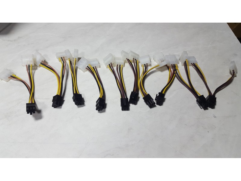 10 adaptera za grafike, sa 2 moleksa na pin6, novi ispr