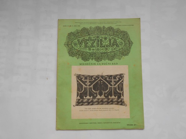 Vezilja br.7/I, juli 1930.  , mjesečnik za ručni rad