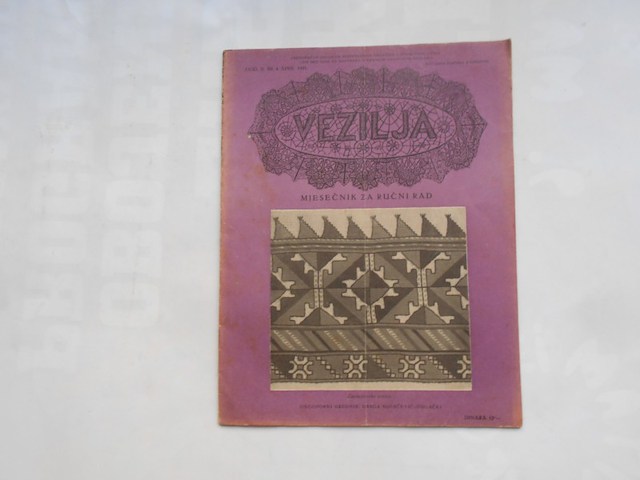 Vezilja br.4/II, apr 1931.  , mjesečnik za ručni rad