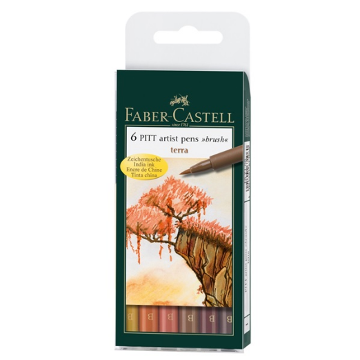 Faber Castell PITT artist pen B Set 167106 terra