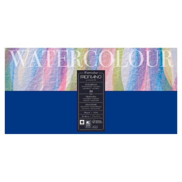 Fabriano Blok Watercolour Blue cover 20×40/20L 300g 73612040