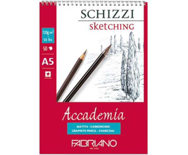 Fabriano Blok Accademia Schizzi sketching spirala 14.8×21/50L 120g 44121421