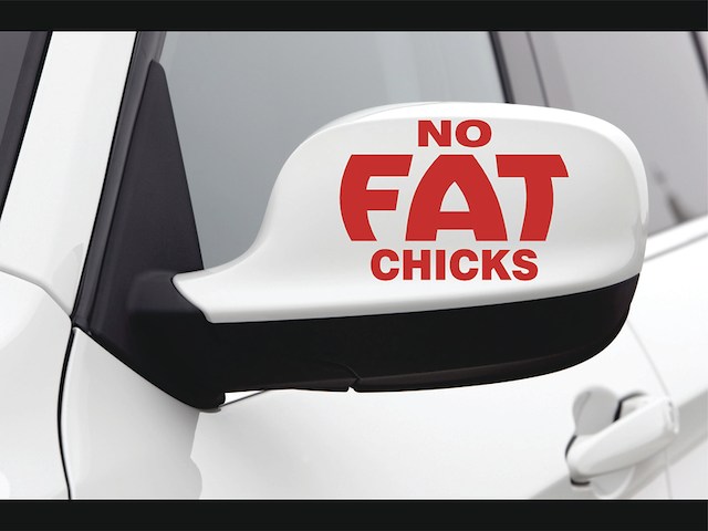 Auto nalepnica NO FAT CHICKS