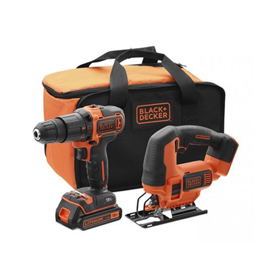 SET Aku. udarna bušilica odvijač (BDCHD18) + ubodna testera (BDCJS18N) 18 V/40 Nm - BCK22S1S - Black & Decker