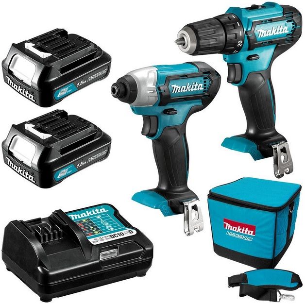 .Makita aku set CLX224SA (Aku buš-odvijač + aku udarni odvijač + 2x baterije 12V/2Ah + brzi punjač)