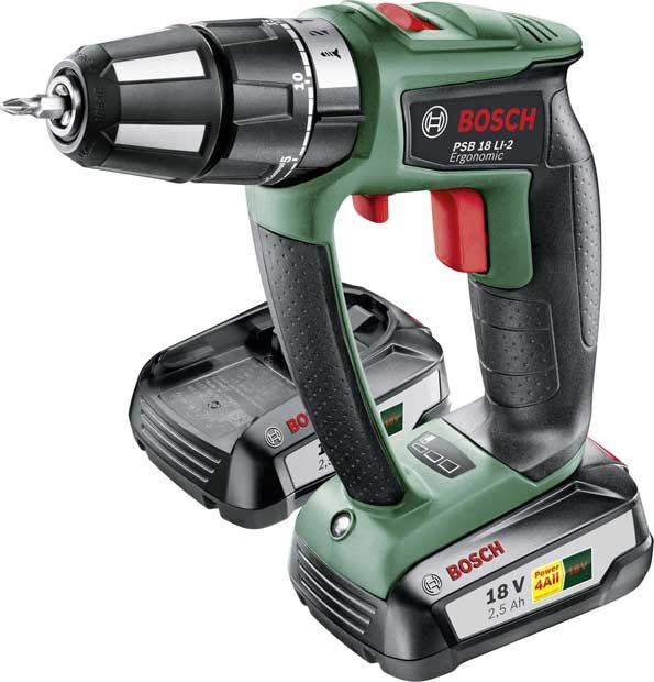 Aku. bušilica-odvrtač 18 V/2,5 Ah/32 Nm - PSB 18 LI-2 - Ergonomic - Bosch