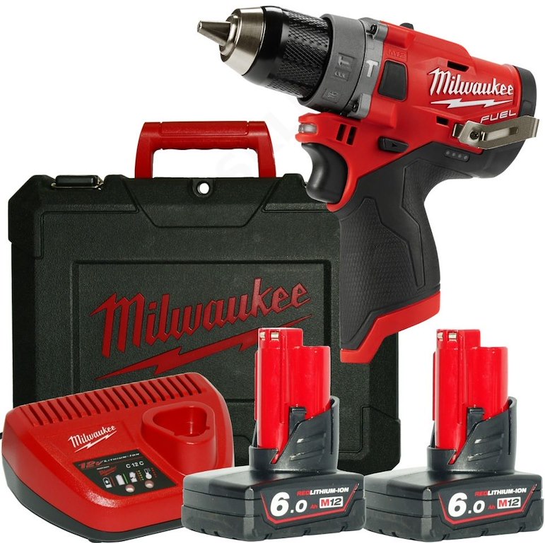 Milwaukee aku bušilica-odvijač M12 FPD-602X, 12V/6Ah, 44Nm (4933459806)