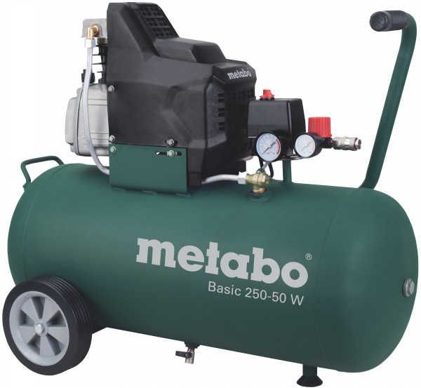 Klipni kompresor za vazduh (uljni) 1500 W/50l/8bar - BASIC 250-50 W - Metabo