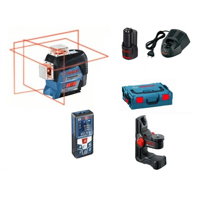 BOSCH SET GLL 3-80 C laser za linije + GLM 50 C laserski daljinomer (0601063R07) 30m