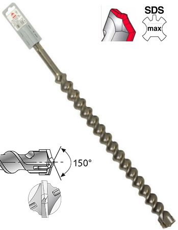 Udarna burgija za ARMIRANI beton sa X-glavom - SDS max - 14x200x340 (profi) - Keil, nemačka