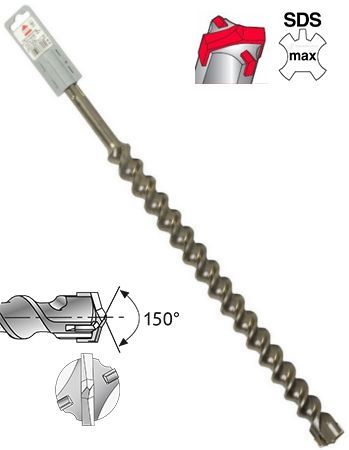 Udarna burgija za ARMIRANI beton sa X-glavom - SDS max - 16x400x540 (profi) - Keil, nemačka