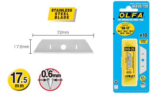 Rezervni nožići za sigurnosne skalpel 17,5 mm - SKB-2S/10B - Olfa