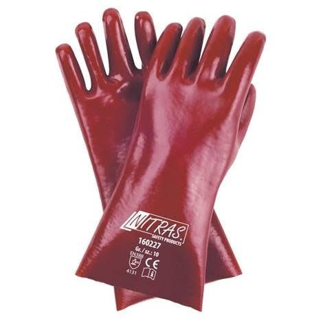 Nitras Močene zaštitne rukavice crvene 27cm PVC 160227
