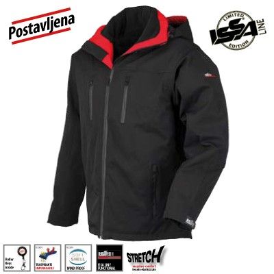 Jakna crna, postavljena, softshell Issa Foxy 4522