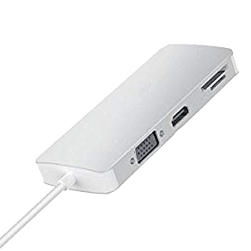 LINKOM Multiport hub USB-C sa 8 porta - LINKOM498 2x USB-A 3.0, HDMI, Micro SD, RJ45, SD, USB-C, VGA D-sub, USB 3.0 - C, Siva