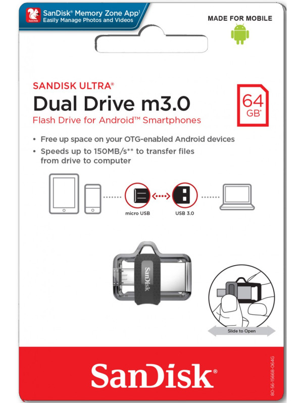 SanDisk Dual Drive USB Ultra 64GB m3.0