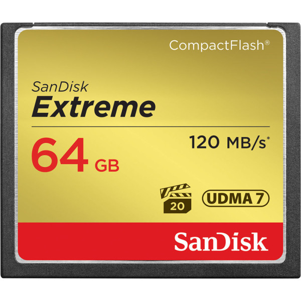 SanDisk CF 64GB Extreme 120 MB/s 85MB/s