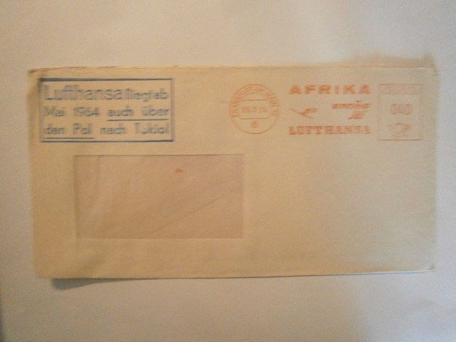 KOVERAT LUFTHANSA 1964.
