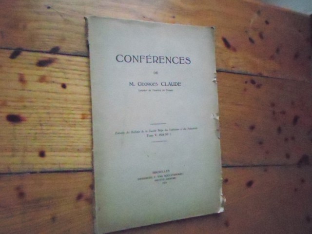 GEORGES CLAUDE - CONFERENCES ILUSTROVANO