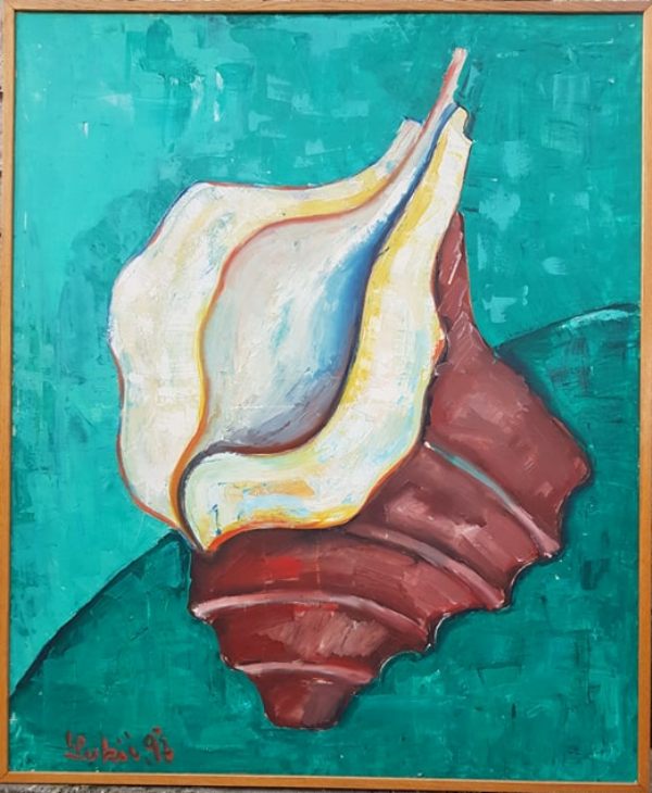 Skoljka, Milan Lukic, ulje na platnu, sa 123×103 cm, bez 120×100 cm, 1997., sertifikat, 450 evra