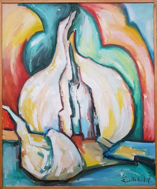 Beli luk, Milan Lukic, ulje na platnu, sa 123×103 cm, bez 120×100 cm, 1997., sertifikat, 450 evra