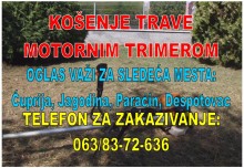 košenje trave motornim trimerom