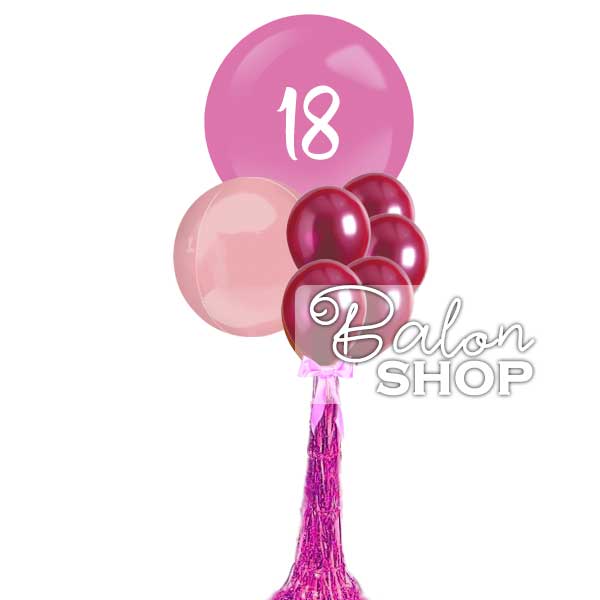 Džinovski buket za 18. rođendan u roze boji