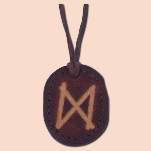 Kožna ogrlica runa amulet Dagaz