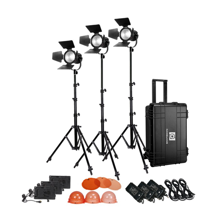 Nanguang CN-30F 3-Light Daylight LED Fresnel 3Kit