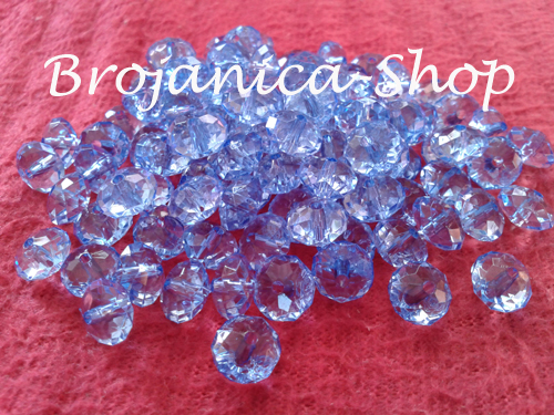 Perle za Brojanice u obliku kristala plave boje (100kom)