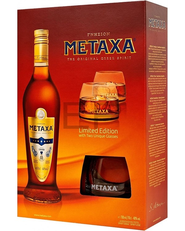 Metaxa 7* Gift sa dve čaše 0.70 l