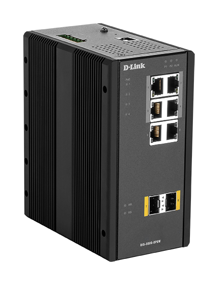 D-Link DIS-300G-8PSW industrijski PoE+ full-upravljivi svič 4xGE PoE (120W) + 2xGE + 2xSFP, 20ms Ring Recovery, dual 12~58VDC (bez napajanja), IP30 DIN/wall case, vibration/shock/free-fall sertifi...