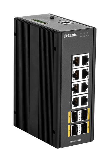 D-Link DIS-300G-12SW industrijski full-upravljivi svič 8xGE + 4xSFP, MSTR/VLAN/RADIUS, 20ms Ring Recovery, IP30 DIN/wall kućište (bez 12~58VDC napajanja), vibration/shock/free-fall sertifikati, be...