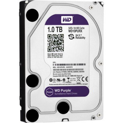 Western Digital Interni Hard Disk 3.5″ - WD Purple 1TB - WD10PURZ - Video nadzor HDD 64MB Cache 5400RPM